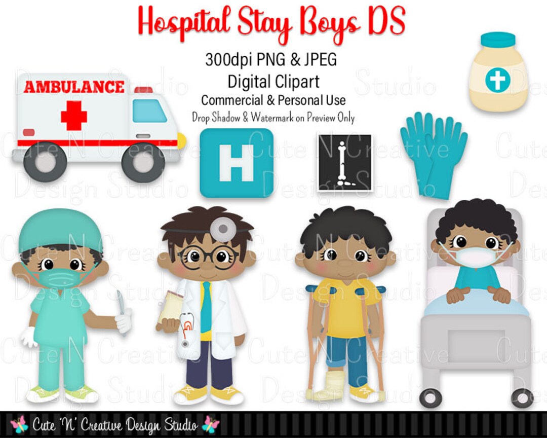 Hospital Stay Boys DS Digital Clip Art Set ~ Graphics Kristi W Designs ...