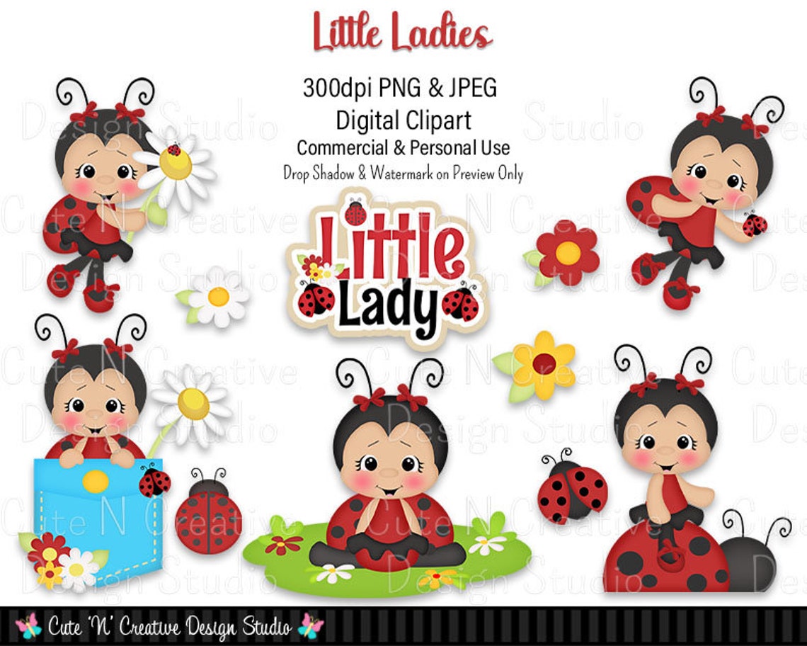 Little Ladies Digital Clip Art Set ~ Graphics Kristi W Designs ...