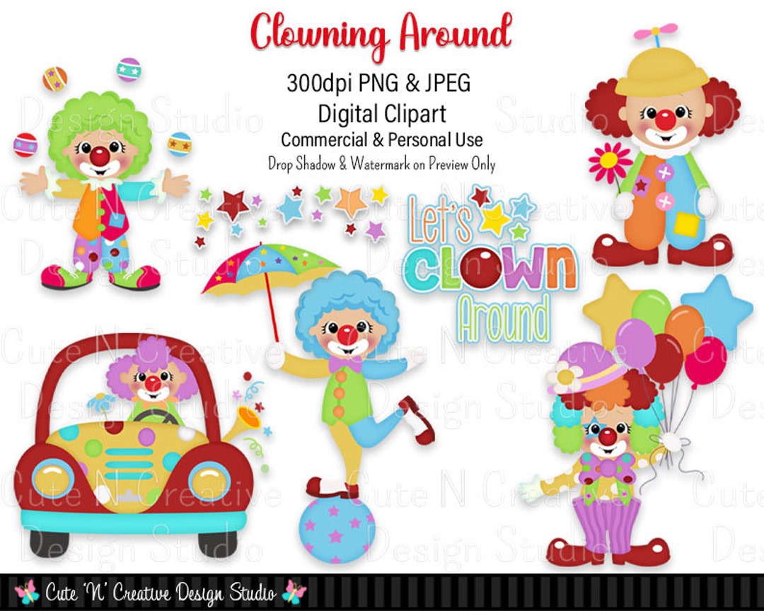 Clowning Around Digital Clip Art Set ~ Graphics Kristi W Designs ...