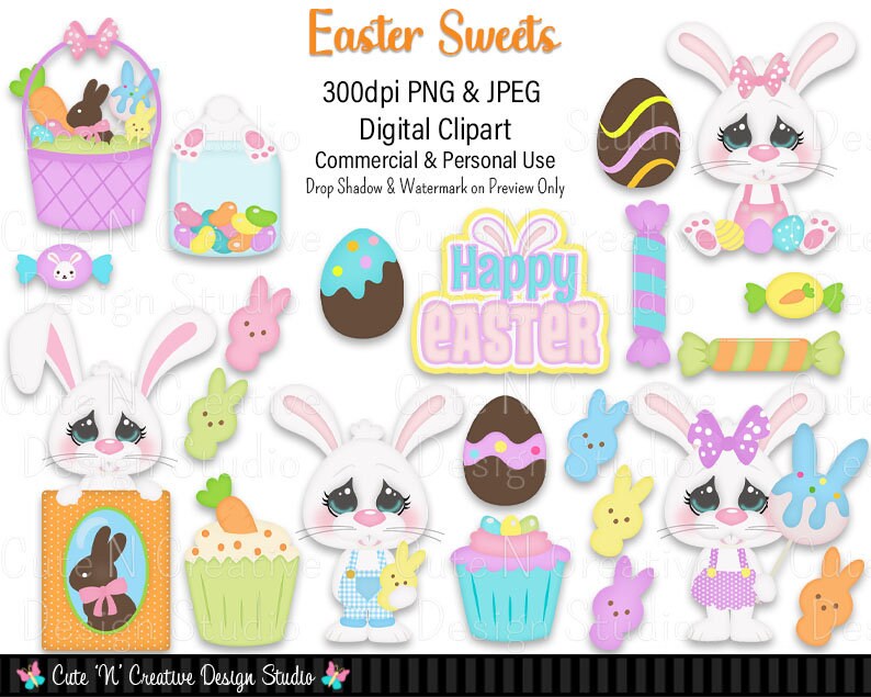 Easter Sweets Digital Clip Art Set ~ Graphics Kristi W Designs Personal ...