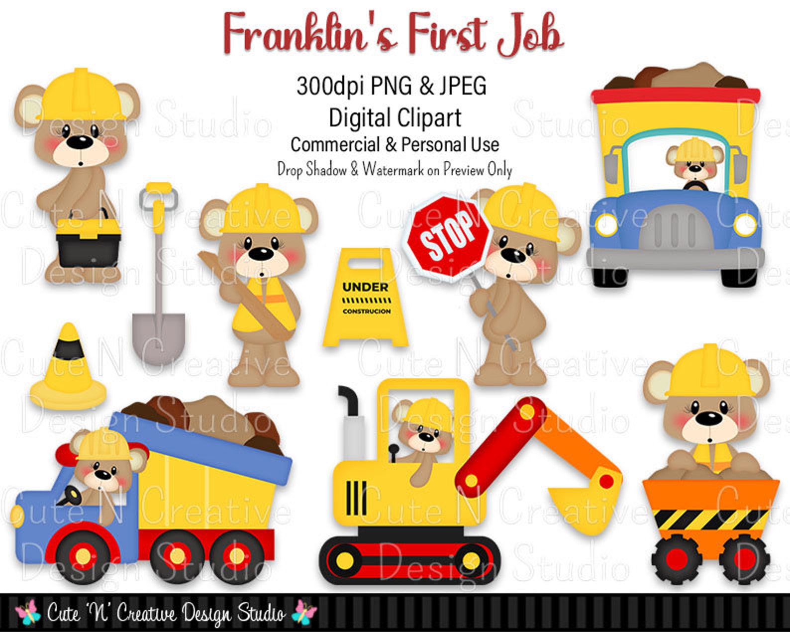 Franklin's First Job Digital Clip Art Set ~ Graphics Kristi W Designs ...