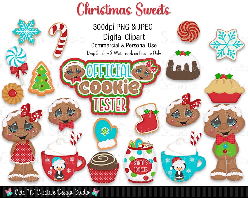 Christmas Sweets Digital Clip Art Set ~ Graphics Kristi W Designs ...
