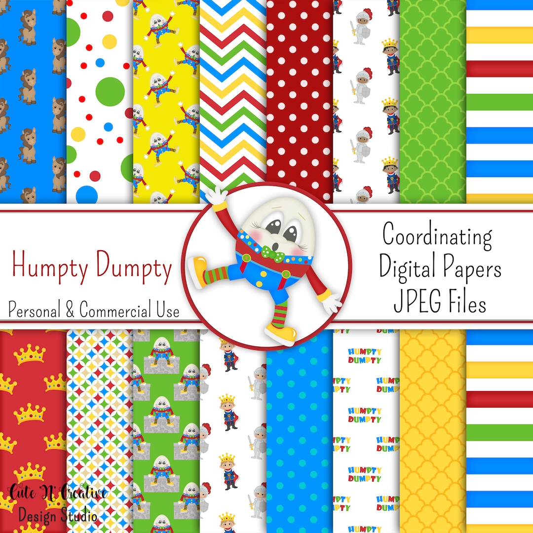 Humpty Dumpty Coordinating Digital Paper Pack ~ Graphics Kristi W ...