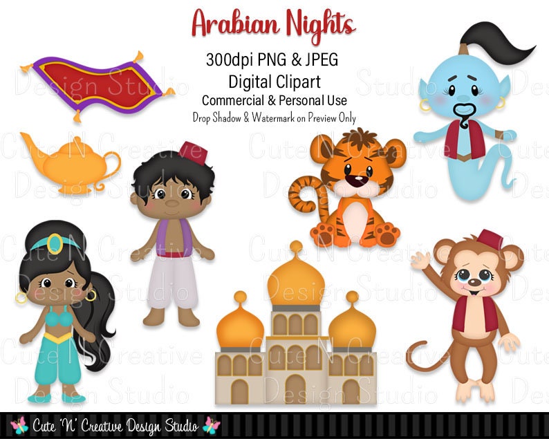 Arabian Nights Digital Clip Art Set Graphics Kristi W Designs Personal ...