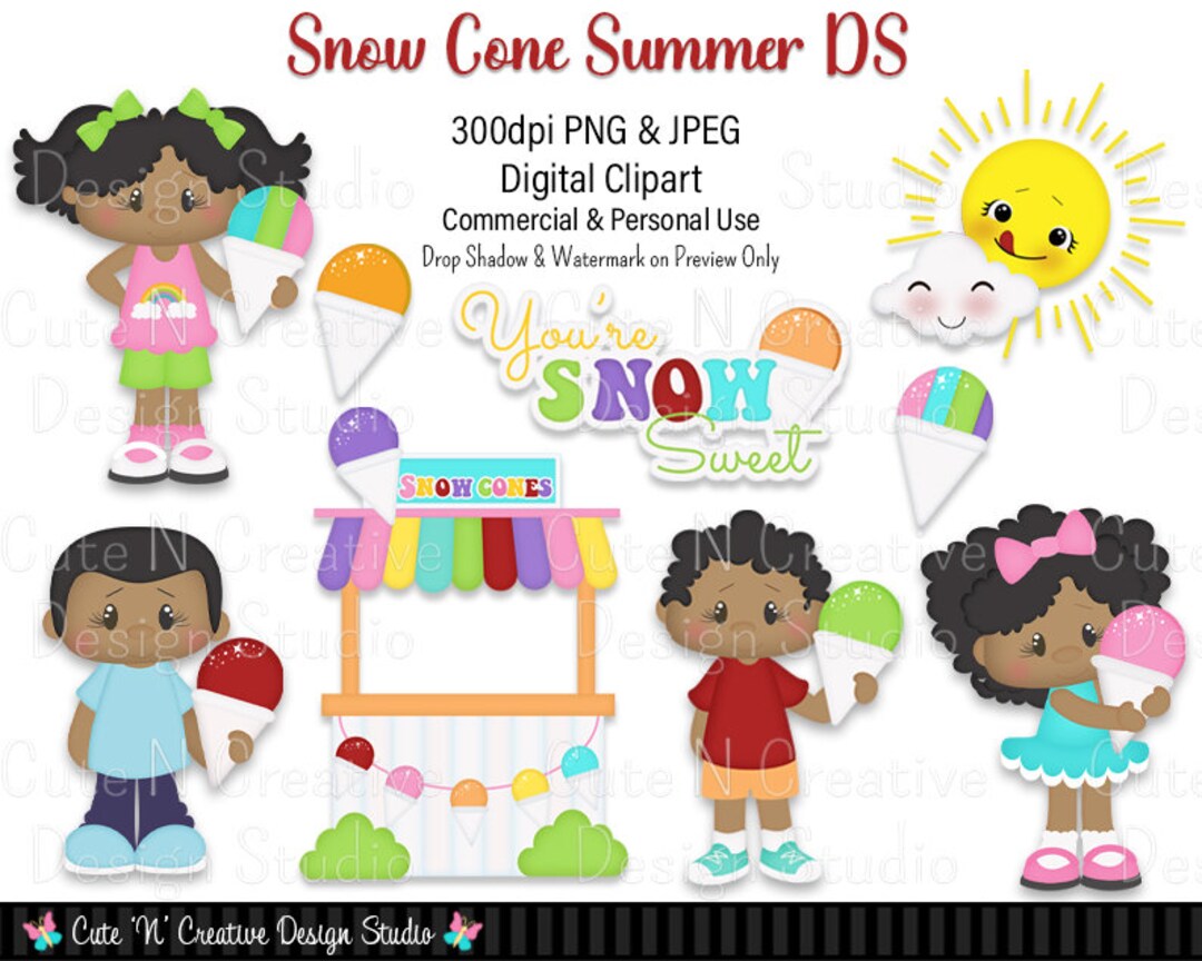 Snow Cone Summer DS Digital Clip Art Set ~ Graphics Kristi W Designs ...