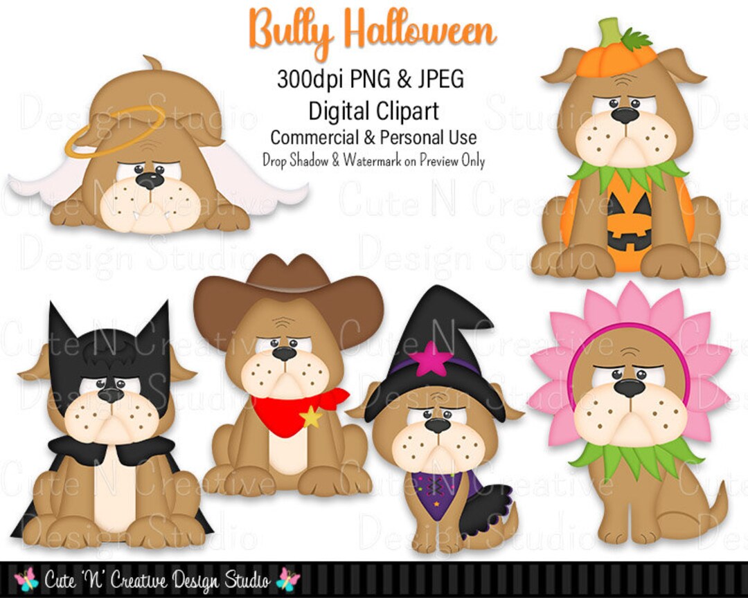 Bully Halloween Digital Clip Art Set ~ Graphics Kristi W Designs ...