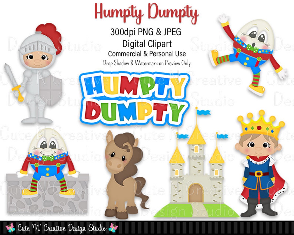 Humpty Dumpty Digital Clip Art Set ~ Graphics Kristi W Designs Personal ...