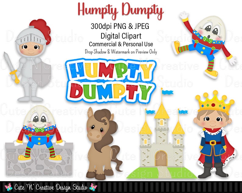 Humpty Dumpty Digital Clip Art Set ~ Graphics Kristi W Designs Personal ...