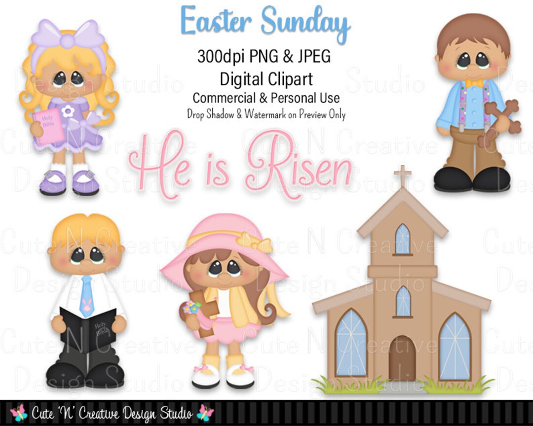Easter Sunday Digital Clip Art Set ~ Graphics Kristi W Designs Personal ...