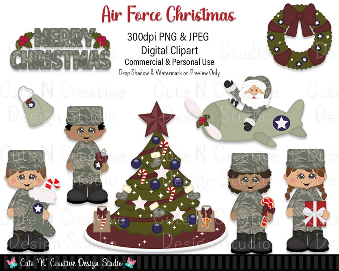 Air Force Christmas Digital Clip Art Set ~ Graphics Kristi W Designs ...