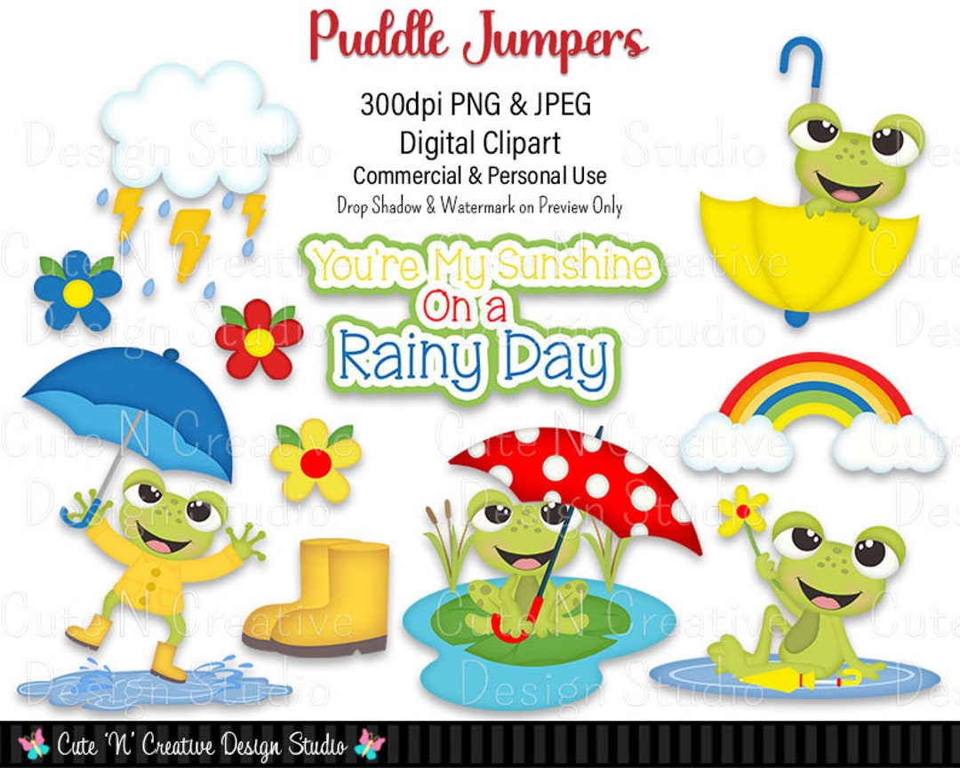 Puddle Jumpers Digital Clip Art Set ~ Graphics Kristi W Designs Frog ...