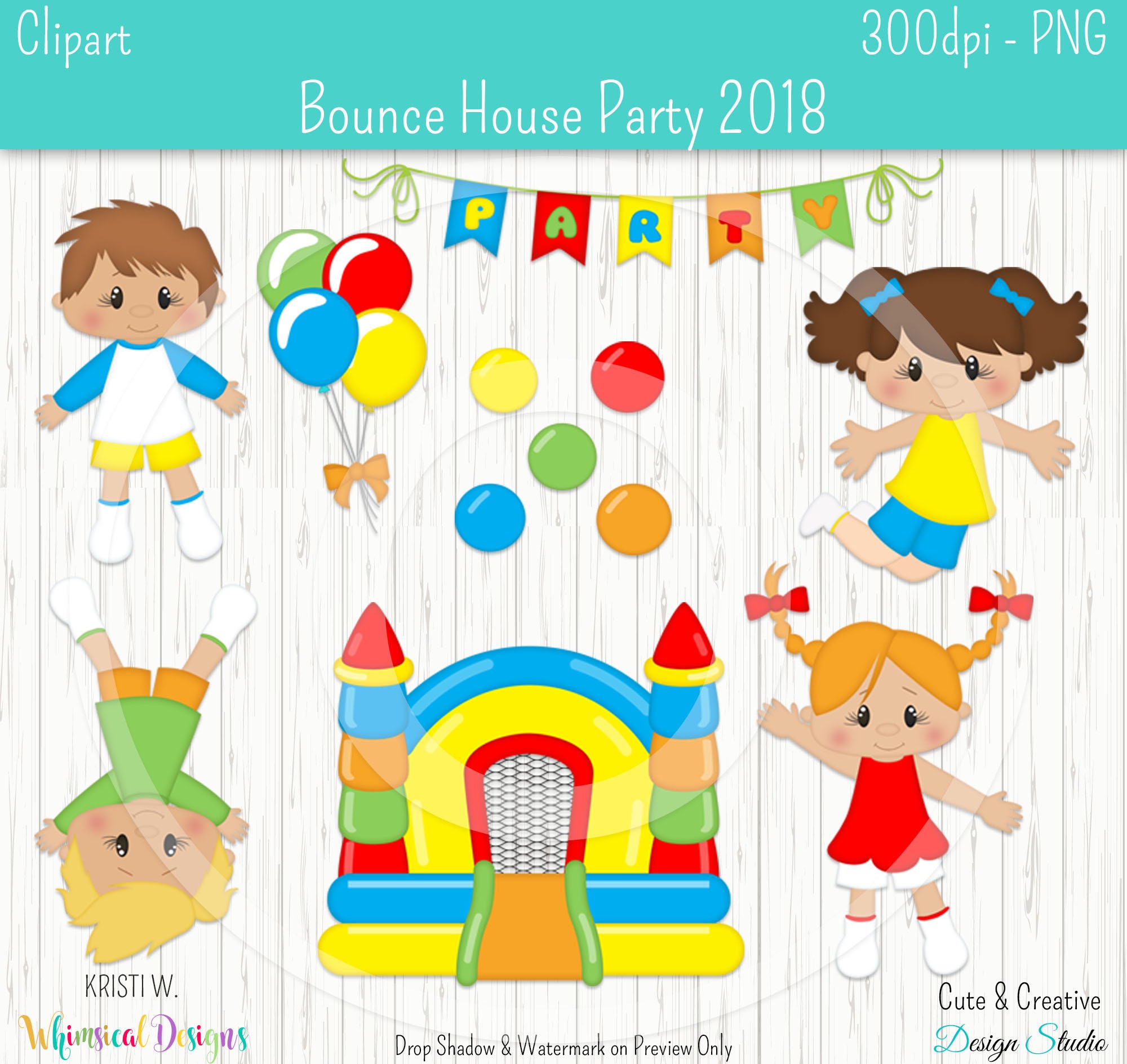 Jumper House Scene Clipart