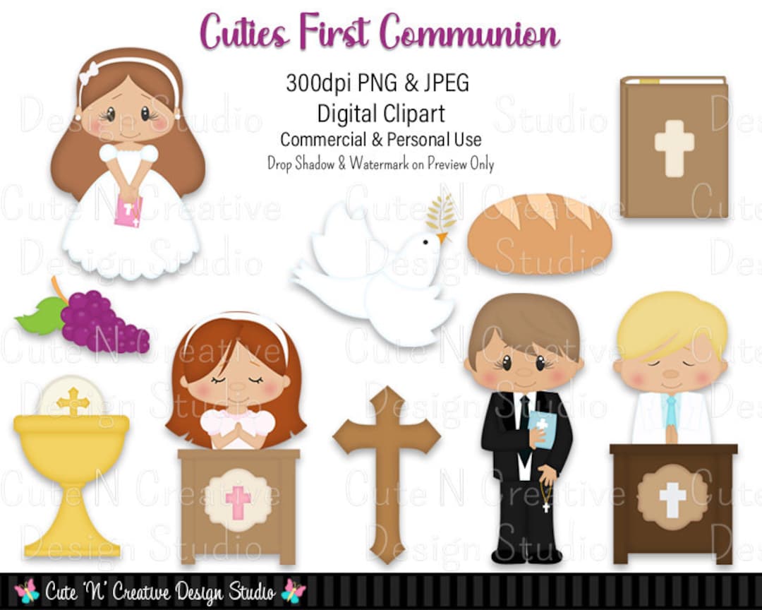 Cuties My First Communion Digital Clip Art Set ~ Graphics Kristi W ...