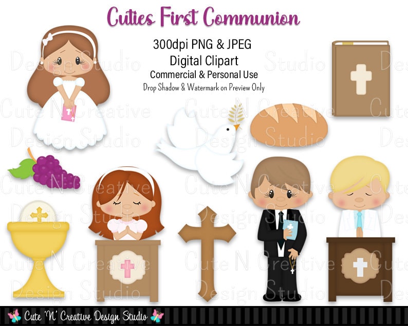 Cuties My First Communion Digital Clip Art Set ~ Graphics Kristi W ...