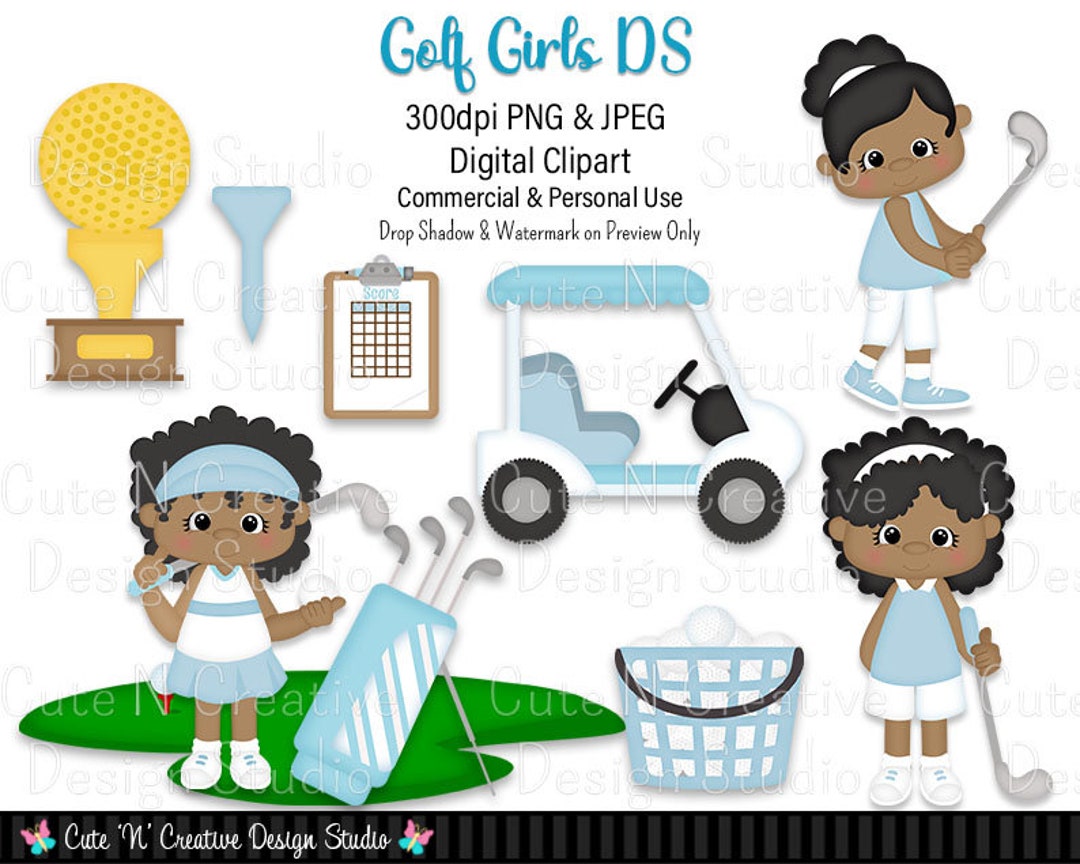 Golf Girls DS Digital Clip Art Set ~ Graphics Kristi W Designs Personal ...