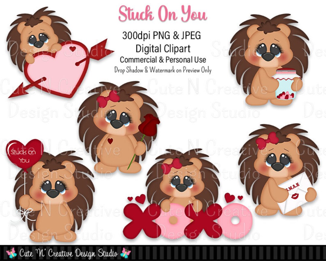 Stuck on You Digital Clip Art Set ~ Graphics Kristi W Designs Personal ...