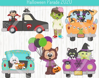 Halloween Parade Clipart - Etsy