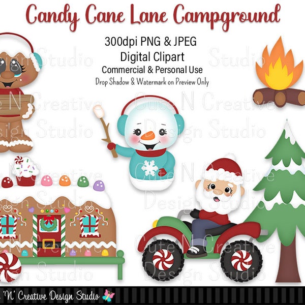 Candy Cane Lane Clipart - Etsy