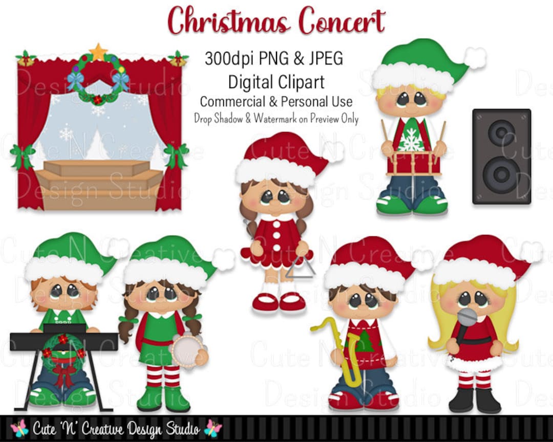 Christmas Concert Digital Clip Art Set ~ Graphics Kristi W Designs ...