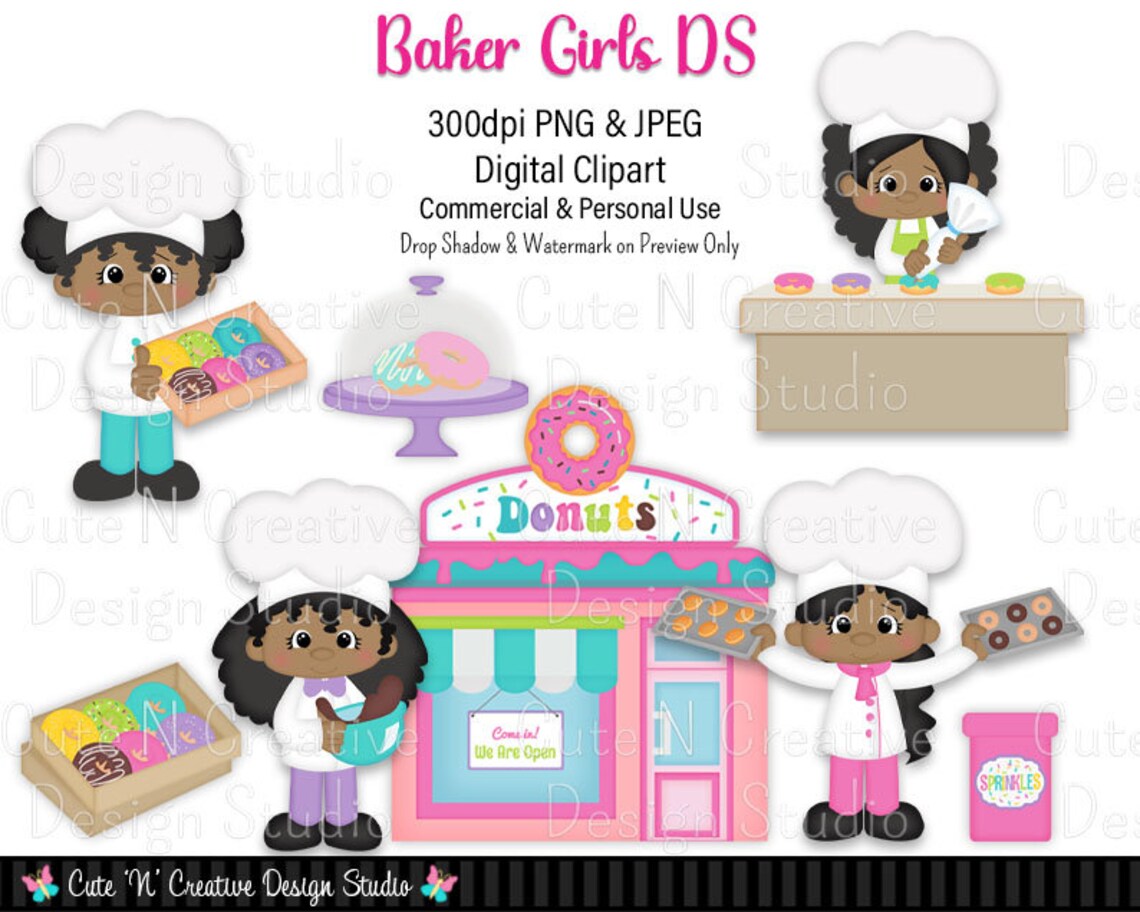 Baker Girls DS Digital Clip Art Set ~ Graphics Kristi W Designs ...