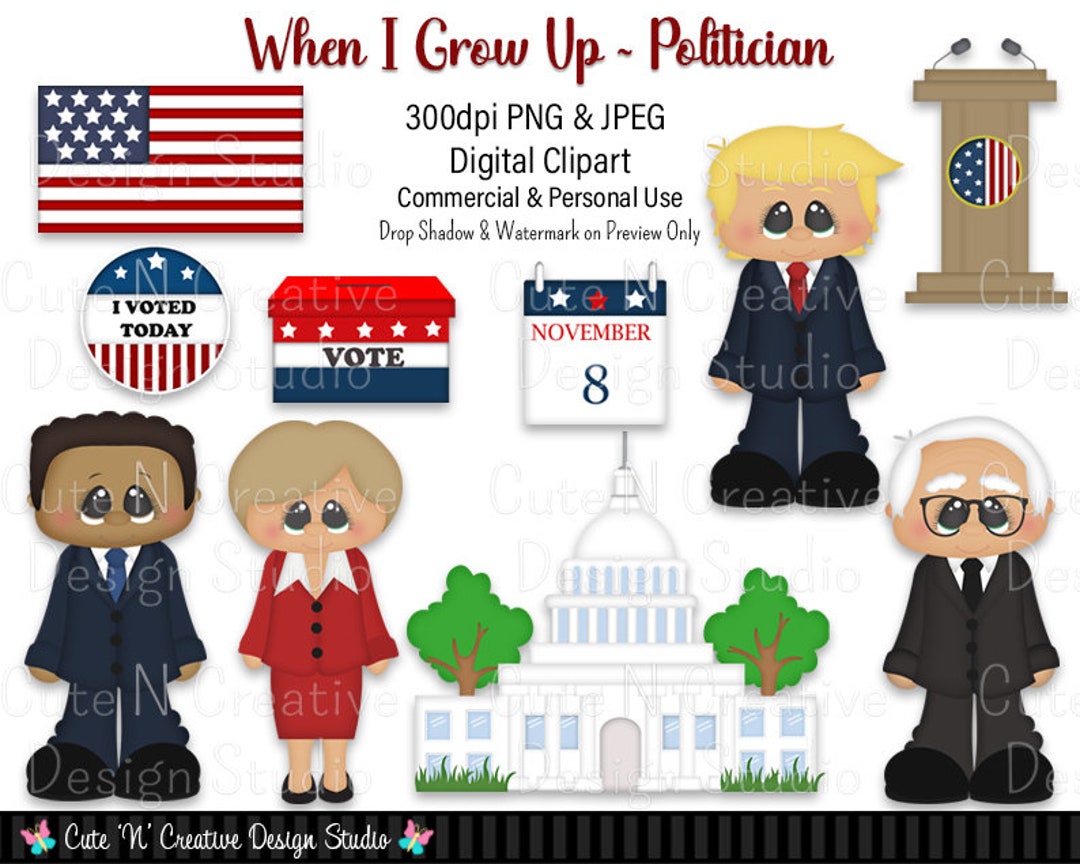 When I Grow up Politician Digital Clip Art Set ~ Graphics Kristi W ...
