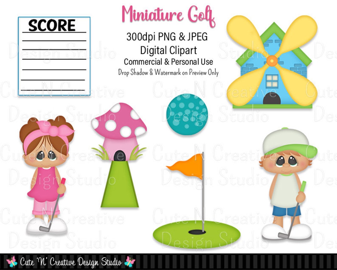 Miniature Golf Digital Clip Art Set ~ Graphics Kristi W Designs ...