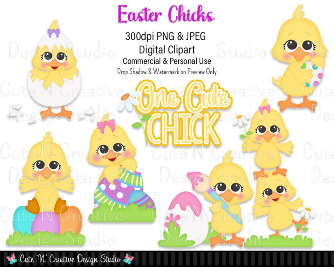 Easter Chicks Digital Clip Art Set ~ Graphics Kristi W Designs Personal ...