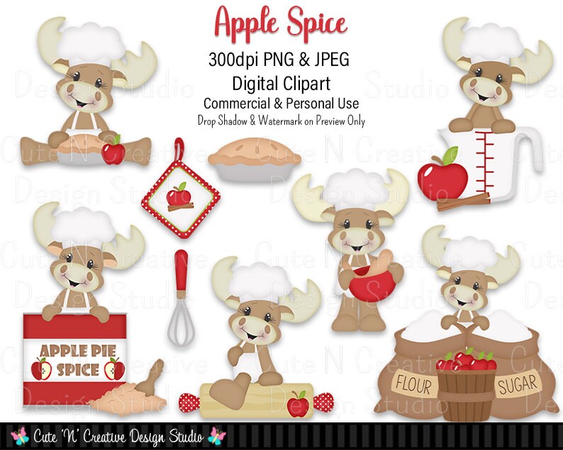 Apple Spice Digital Clip Art Set ~ Graphics Kristi W Designs Personal ...