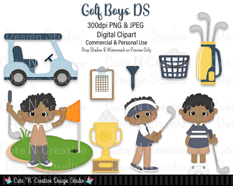 Golf Boys DS Digital Clip Art Set ~ Graphics Kristi W Designs Personal ...