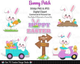 Chicks and Bunnies Digital Clip Art Set ~ Graphics Kristi W Designs ...