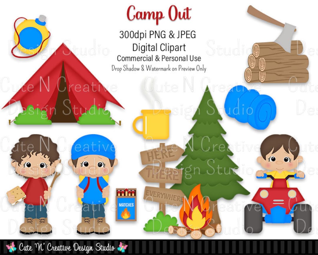 Camp Out Digital Clip Art Set ~ Graphics Kristi W Designs Personal ...