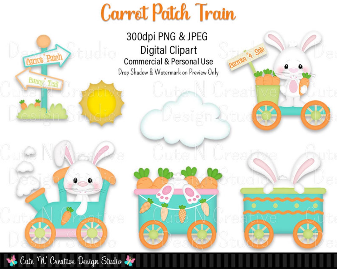 Carrot Patch Train Digital Clip Art Set ~ Graphics Kristi W Designs ...