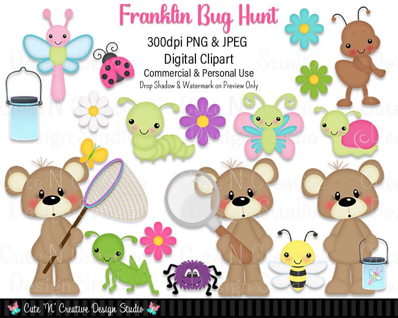 Franklin Bug Hunt Digital Clip Art Set ~ Graphics Kristi W Designs ...