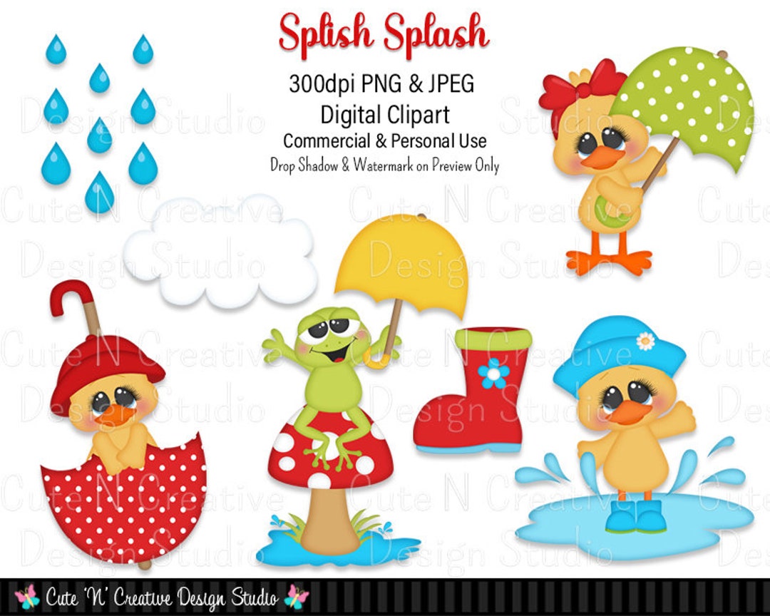 Splish Splash Digital Clip Art Set ~ Graphics Kristi W Designs Personal ...