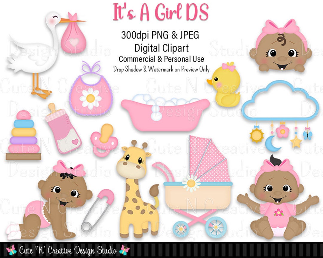 It's a Girl DS Digital Clip Art Set ~ Graphics Kristi W Designs ...