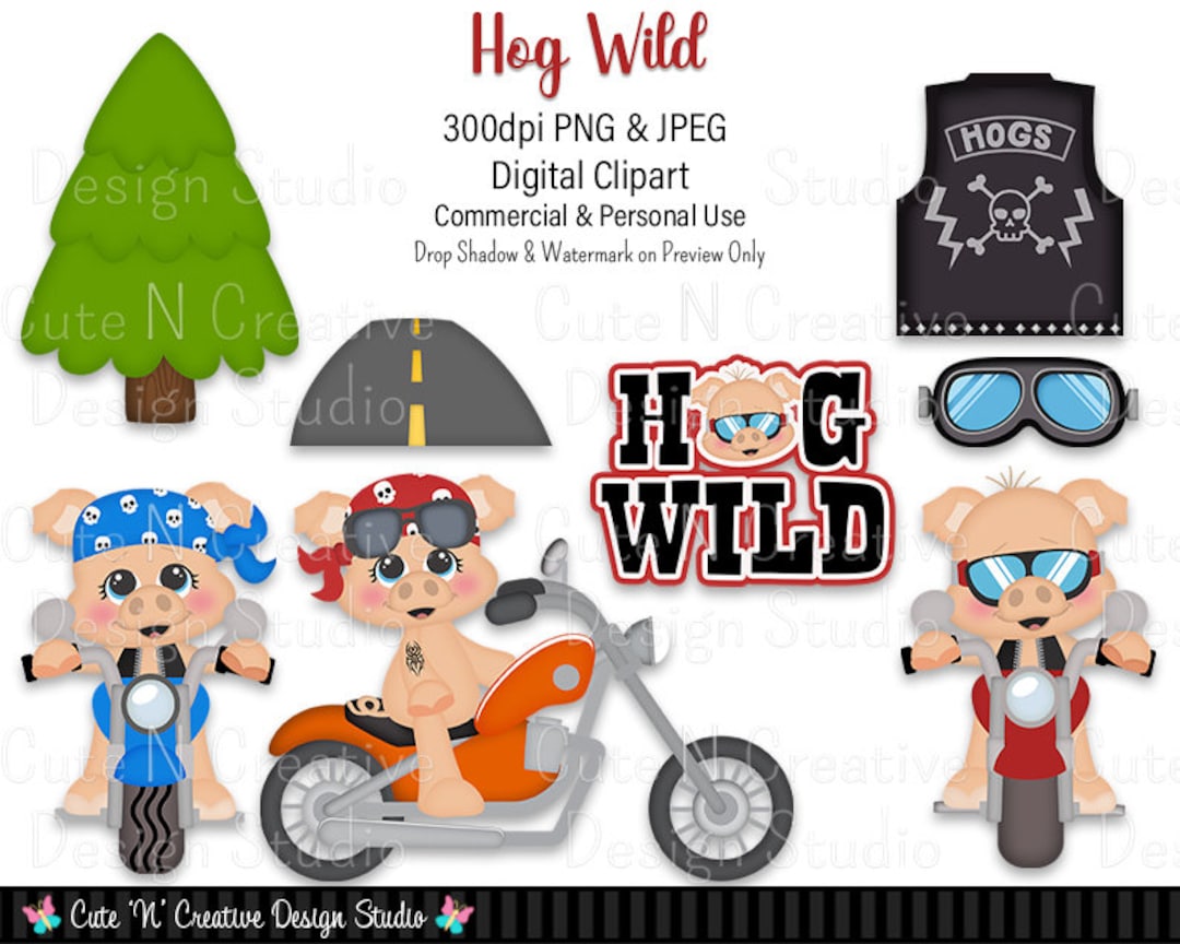 Hog Wild Digital Clip Art Set ~ Graphics Kristi W Designs Personal ...
