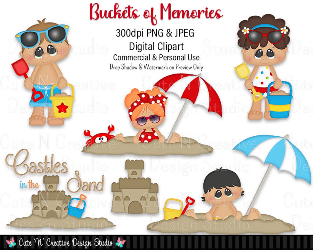 Buckets of Memories Digital Clip Art Set ~ Graphics Kristi W Designs ...