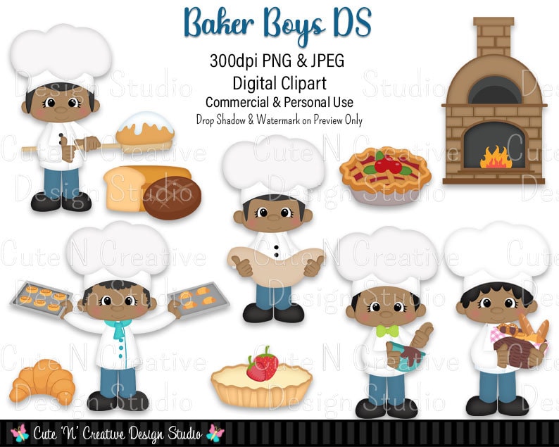 Baker Boys DS Digital Clip Art Set ~ Graphics Kristi W Designs Personal ...