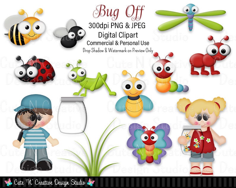 Bug off Digital Clip Art Set ~ Graphics Kristi W Designs Personal ...