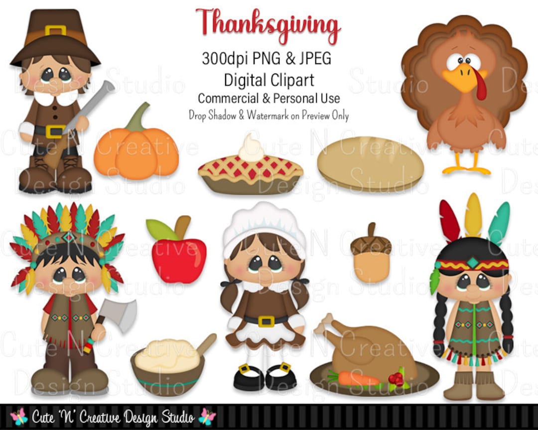 Thanksgiving Digital Clip Art Set ~ Graphics Kristi W Designs Personal ...