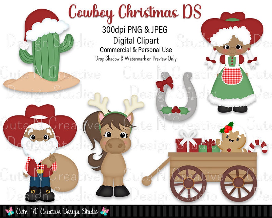 Cowboy Christmas DS Digital Clip Art Set ~ Graphics Kristi W Designs ...