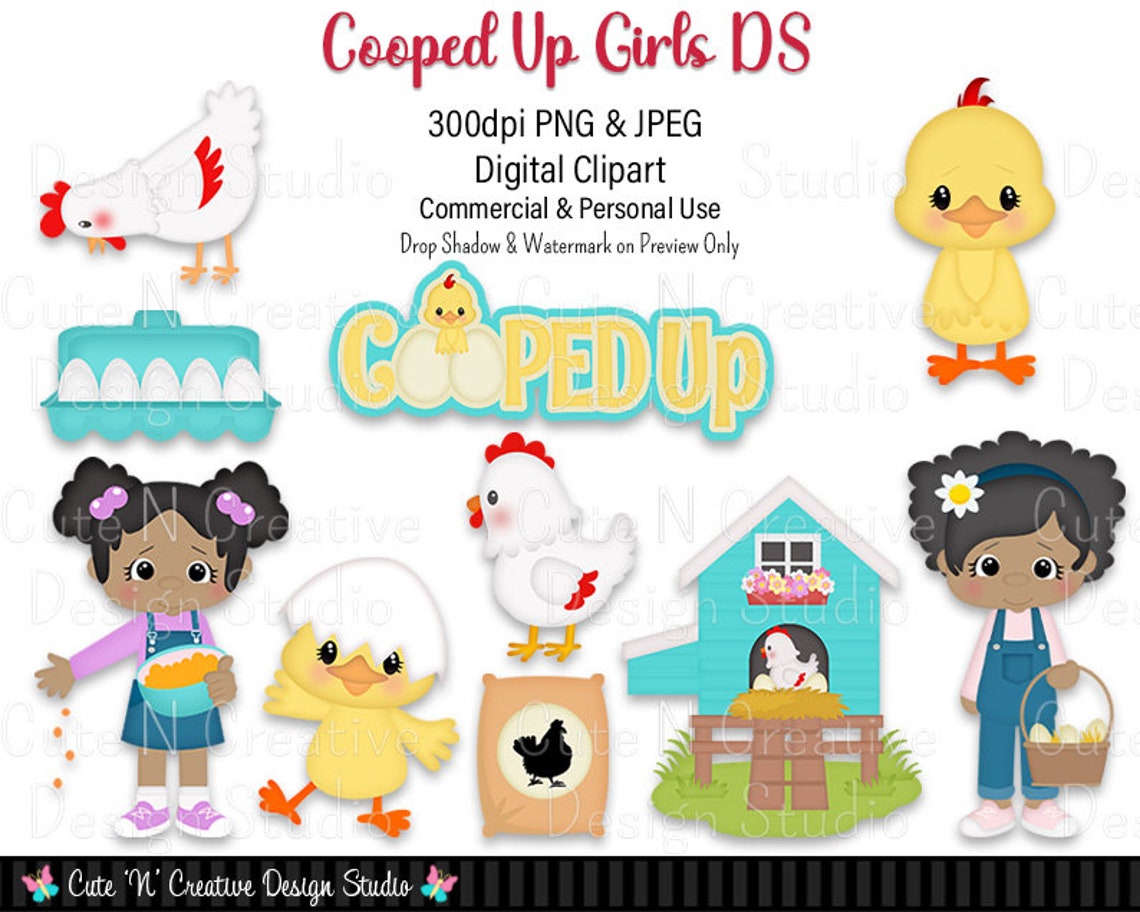 Cooped up Girls DS Digital Clip Art Set ~ Graphics Kristi W Designs ...