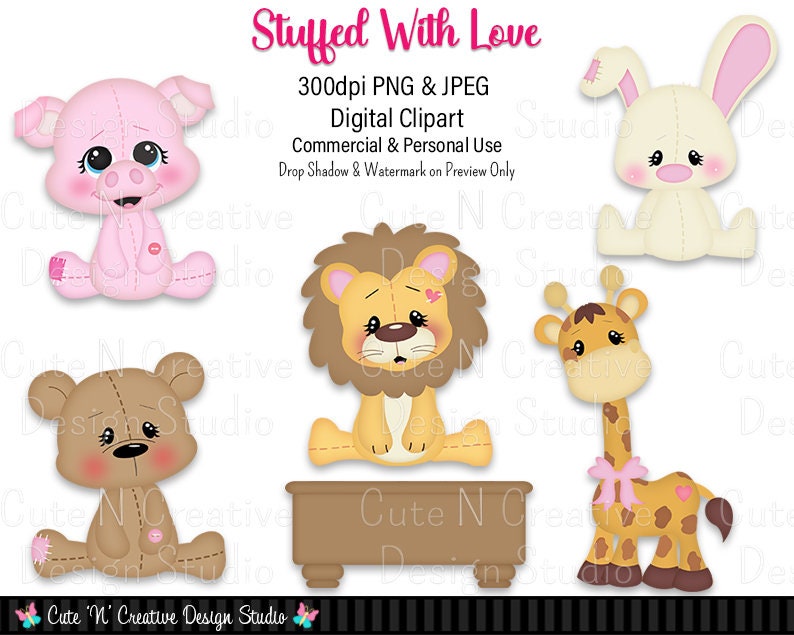 Stuffed With Love Digital Clip Art Set ~ Graphics Kristi W Designs ...