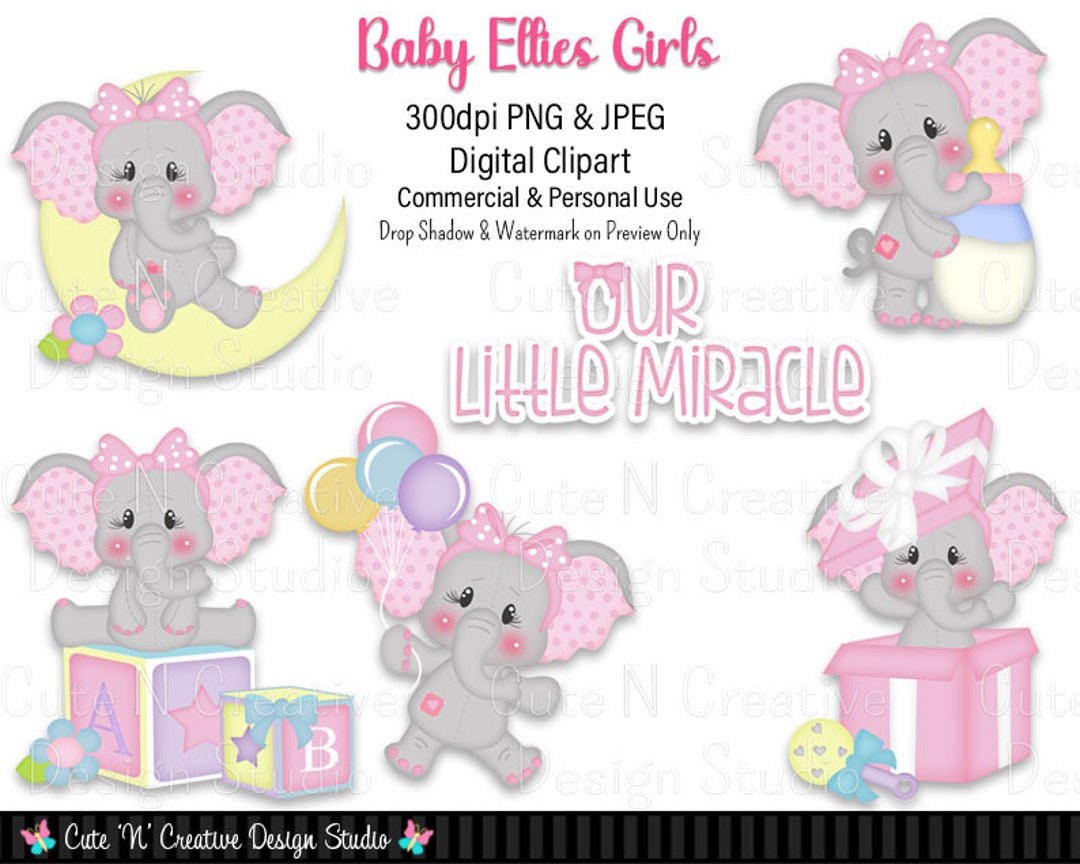 Baby Ellies Girls Digital Clip Art Set ~ Graphics Kristi W Designs ...