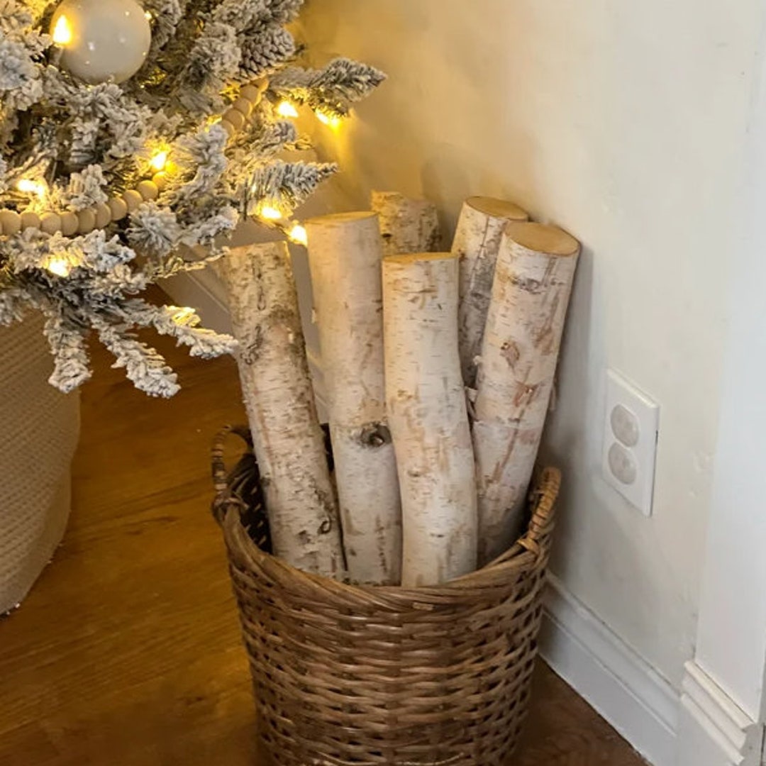 Six White Birch Logs 18, Birch Bundle of Logs White Birch Log Set for ...