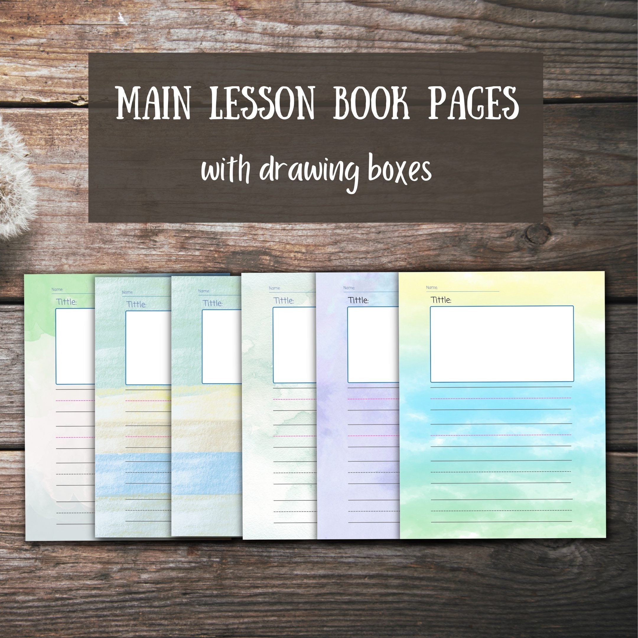 First Grade Writing Practice Sheets, Printable Main Lesson Book Pages ...
