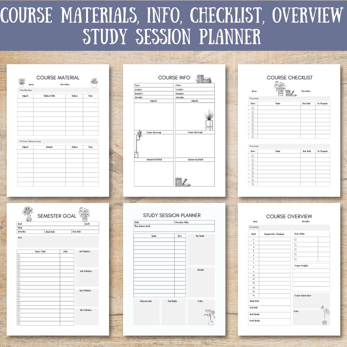 Student Planner 33 Pages Printable Study Planner Study - Etsy