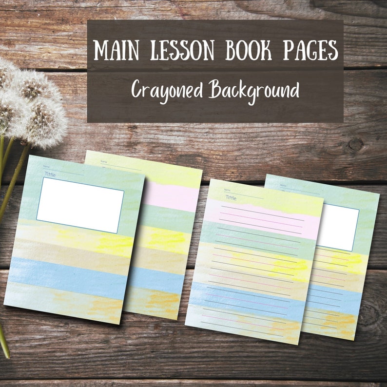 First Grade Writing Practice Sheets, Printable Main Lesson Book Pages ...