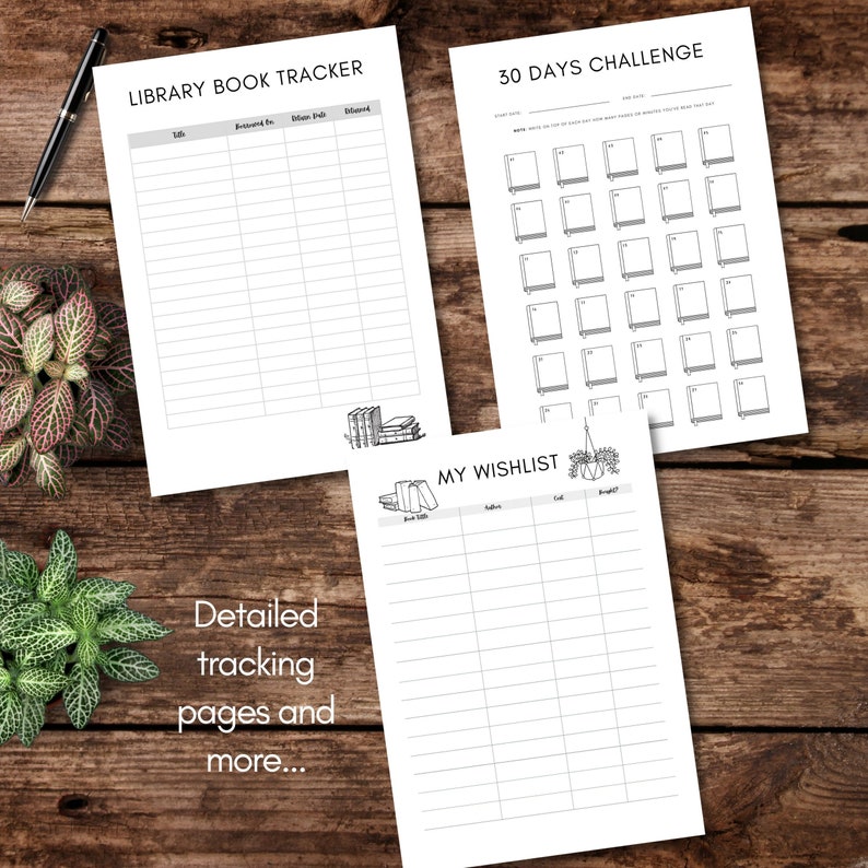 Book Journal Planner 21 Pages Printable Digital Reading - Etsy