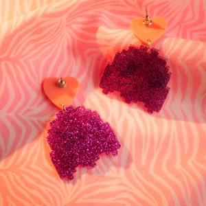 PAC-MAN Retro Style Glitter Acrylic Earrings - Etsy